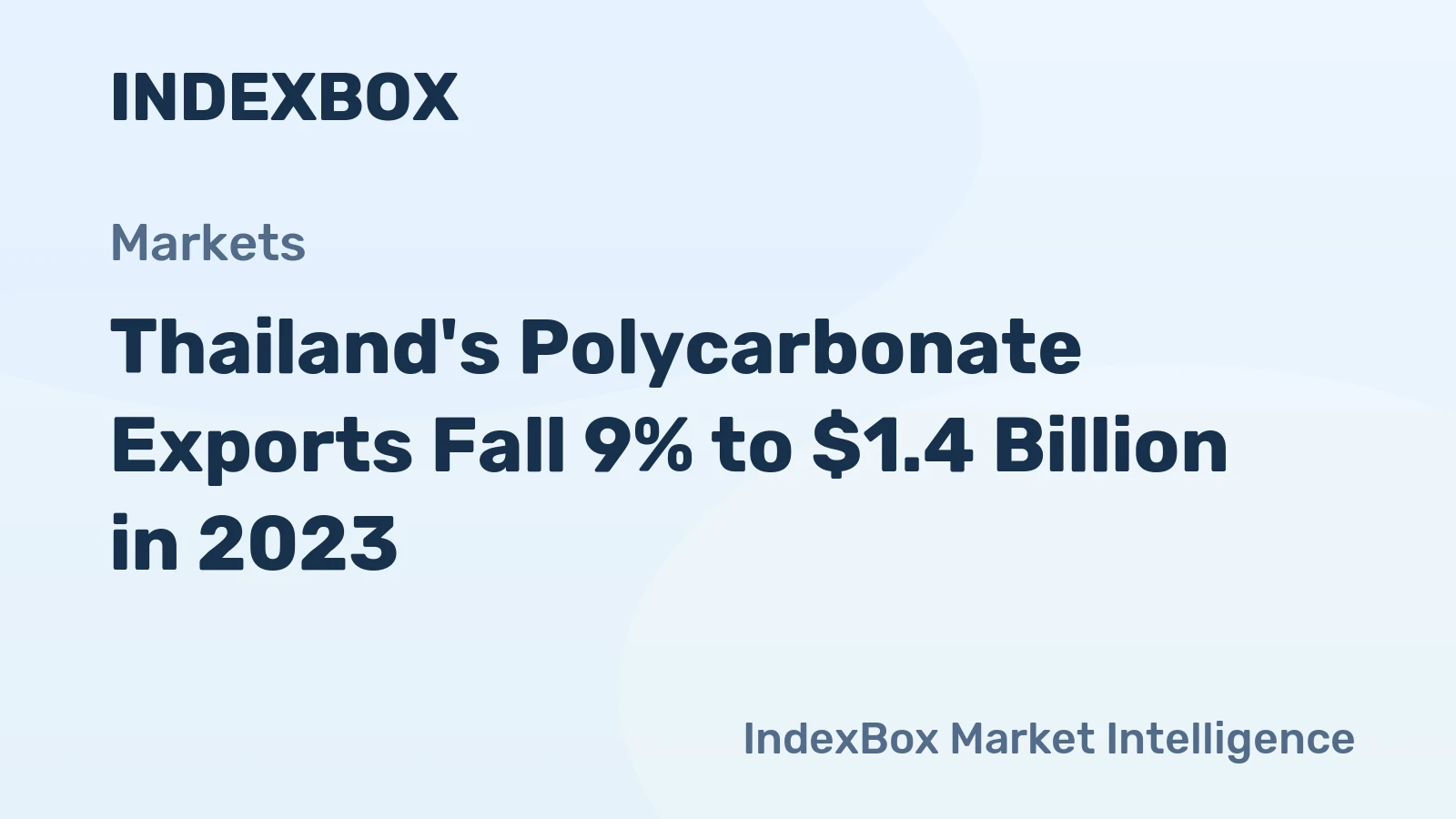 Thailand's Polycarbonate Exports Fall 9% to $1.4 Billion in 2023