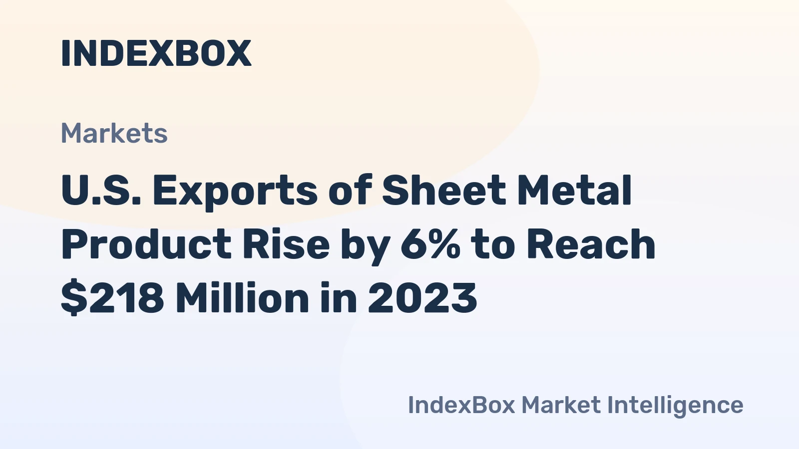 U.S. Exports of Sheet Metal Product Rise by 6% to Reach $218 Million in 2023