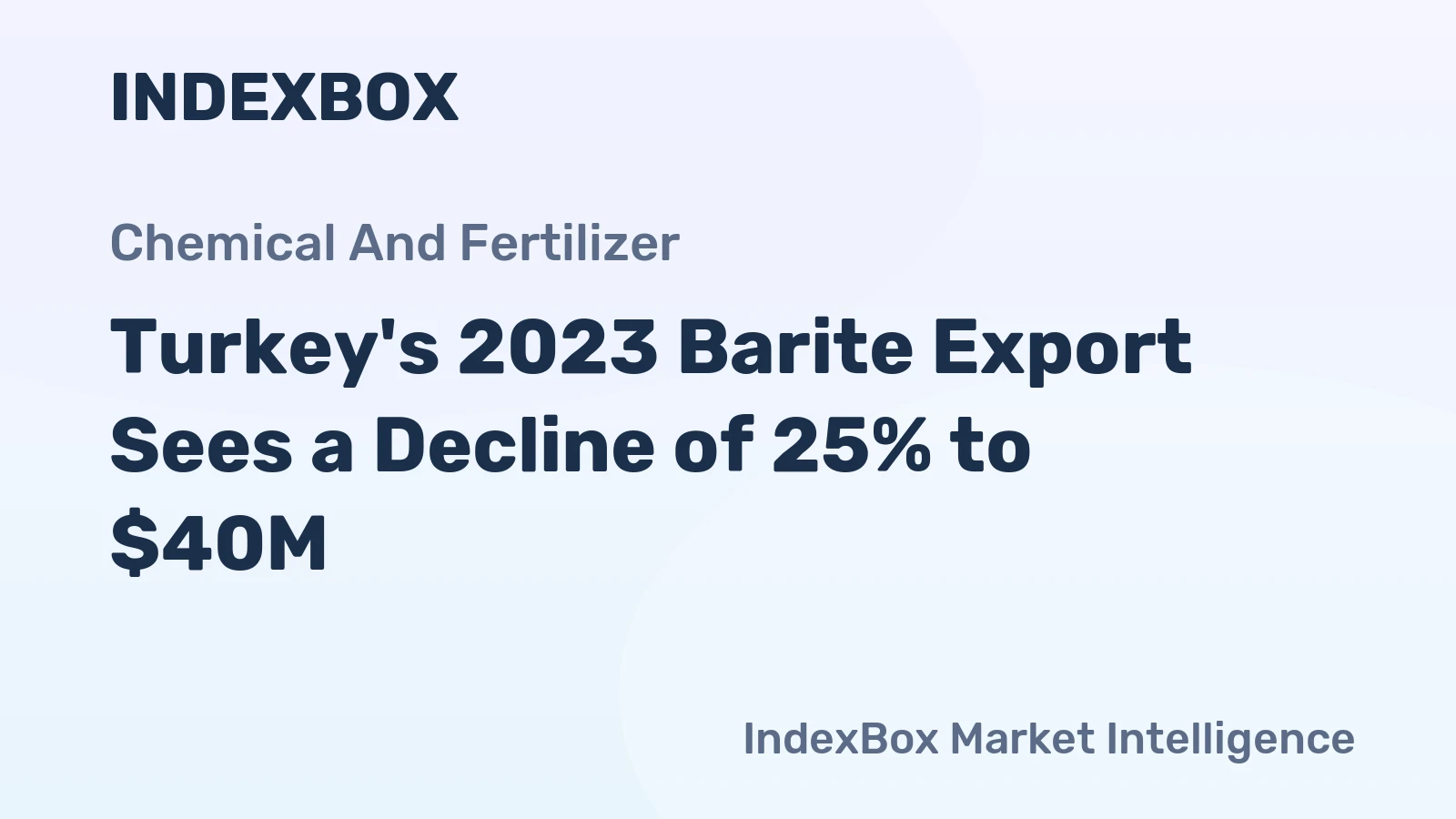 Turkey's 2023 Barite Export Sees a Decline of 25% to $40M