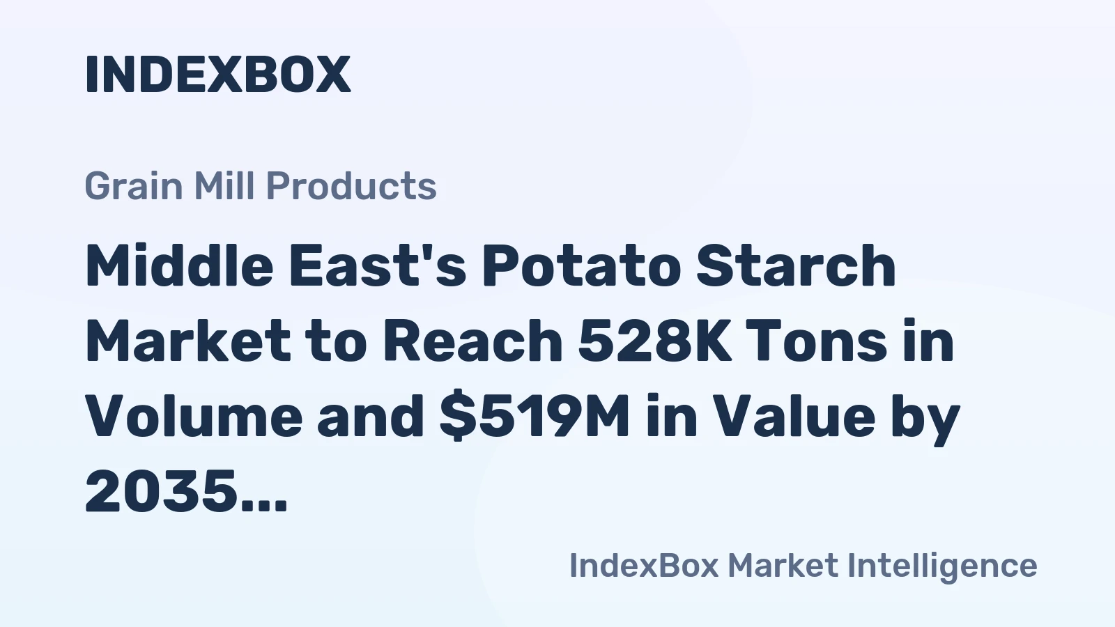 Middle East's Potato Starch Market to Reach 528K Tons in Volume and $519M in Value by 2035