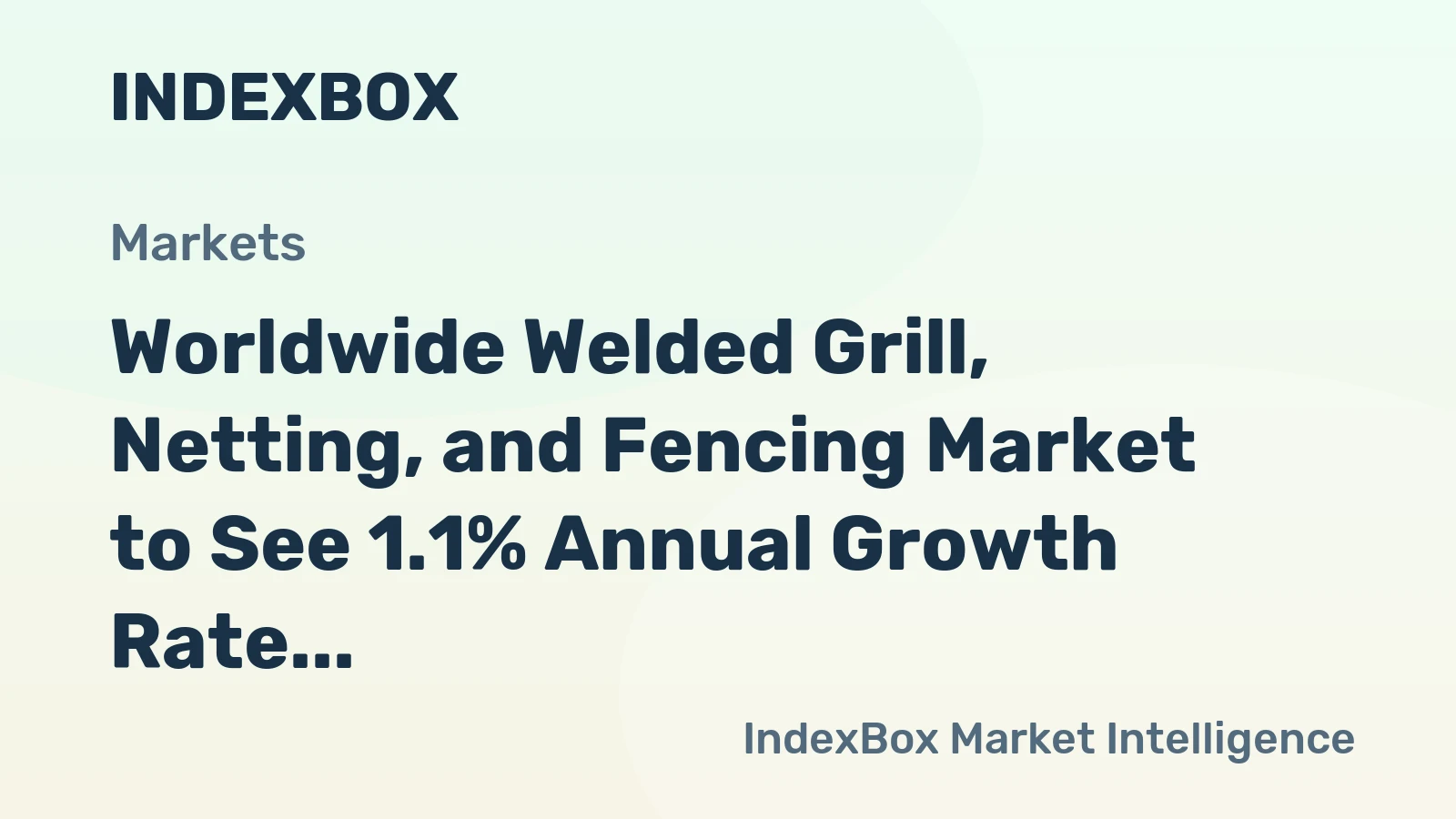 Worldwide Welded Grill, Netting, and Fencing Market to See 1.1% Annual Growth Rate Through 2035