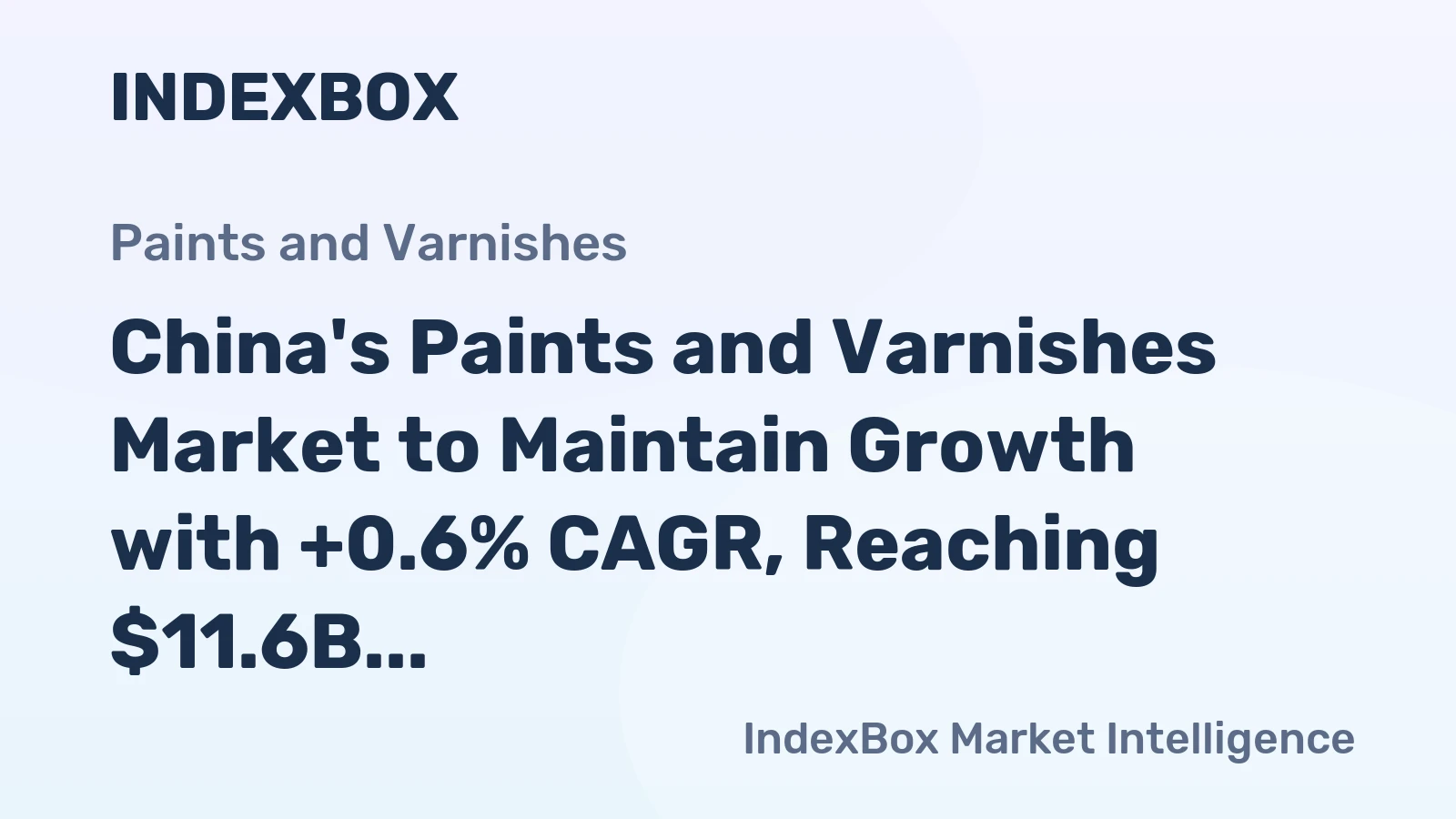 China's Paints and Varnishes Market to Maintain Growth with +0.6% CAGR, Reaching $11.6B by 2035