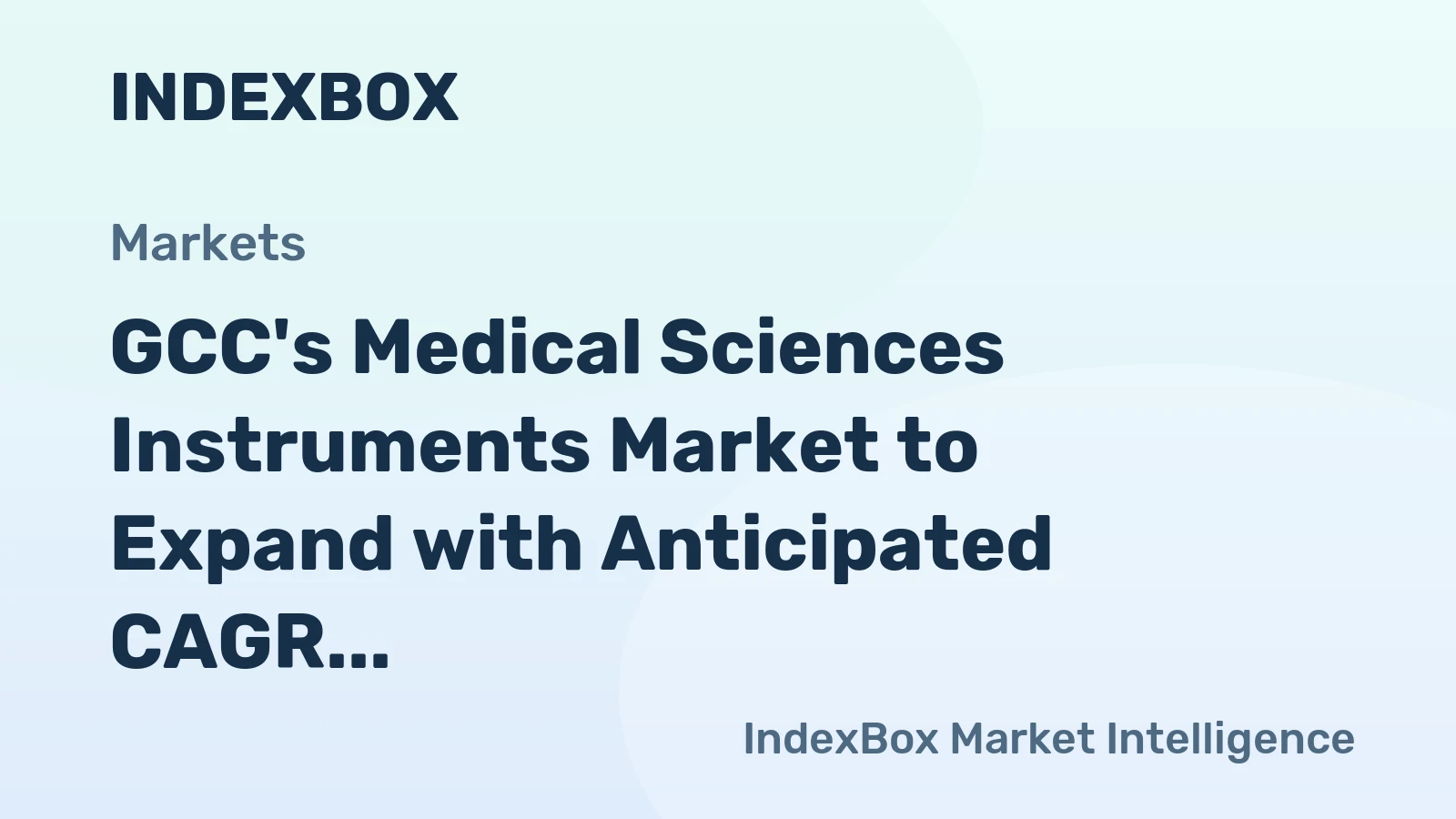 GCC's Medical Sciences Instruments Market to Expand with Anticipated CAGR of +1.3% from 2024 to 2035