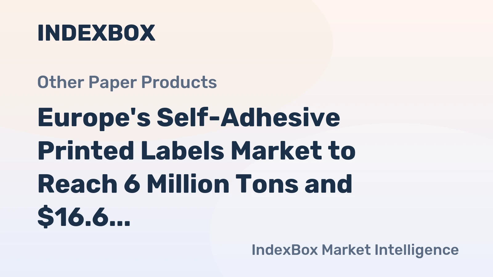 Europe's Self-Adhesive Printed Labels Market to Reach 6 Million Tons and $16.6 Billion by 2035 Following a Volatile 2024