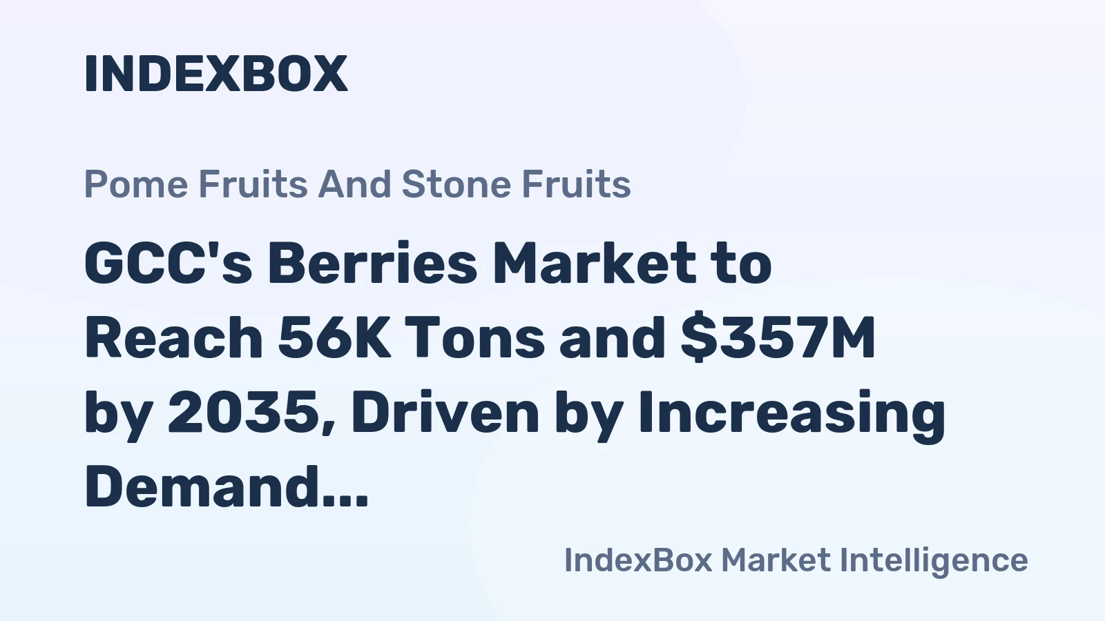 GCC's Berries Market to Reach 56K Tons and $357M by 2035, Driven by Increasing Demand