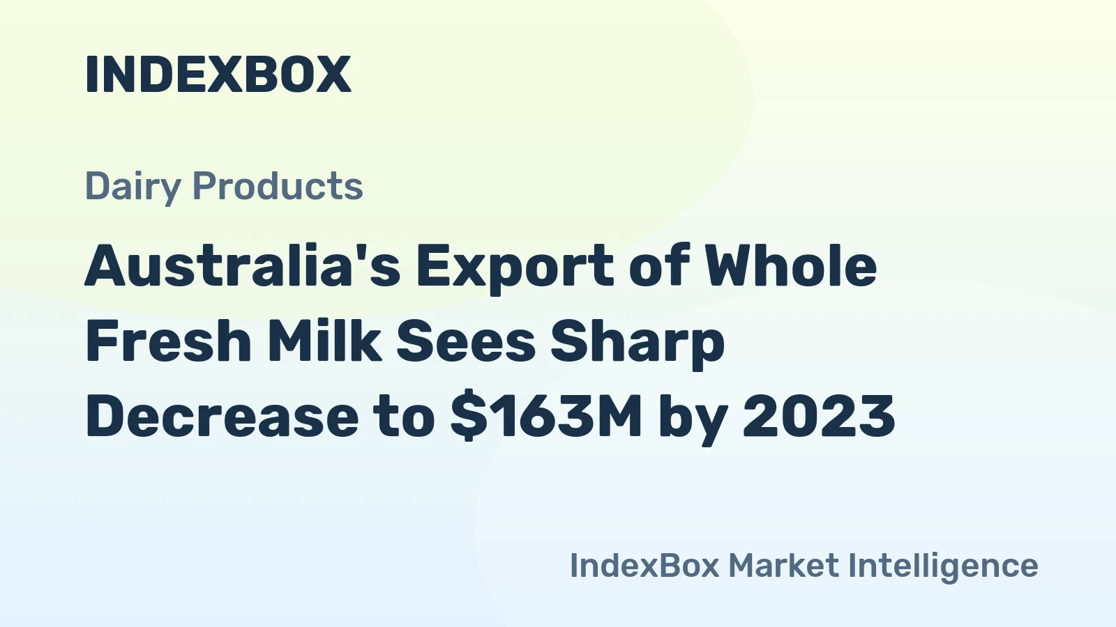 Australia's Export of Whole Fresh Milk Sees Sharp Decrease to $163M by 2023