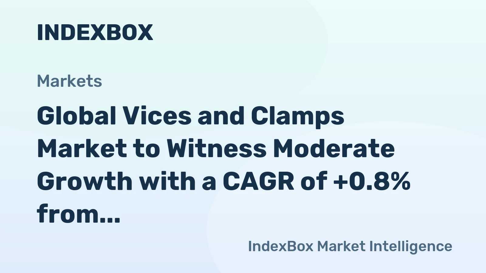 Global Vices and Clamps Market to Witness Moderate Growth with a CAGR of +0.8% from 2023 to 2030