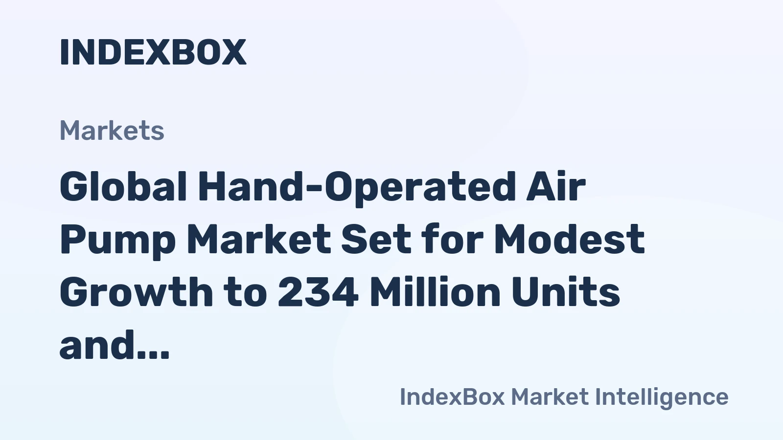 Global Hand-Operated Air Pump Market Set for Modest Growth to 234 Million Units and $2.5 Billion
