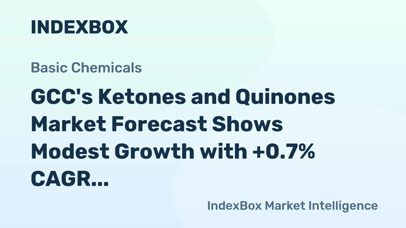 GCC's Ketones and Quinones Market Forecast Shows Modest Growth with +0.7% CAGR in Value Through 2035