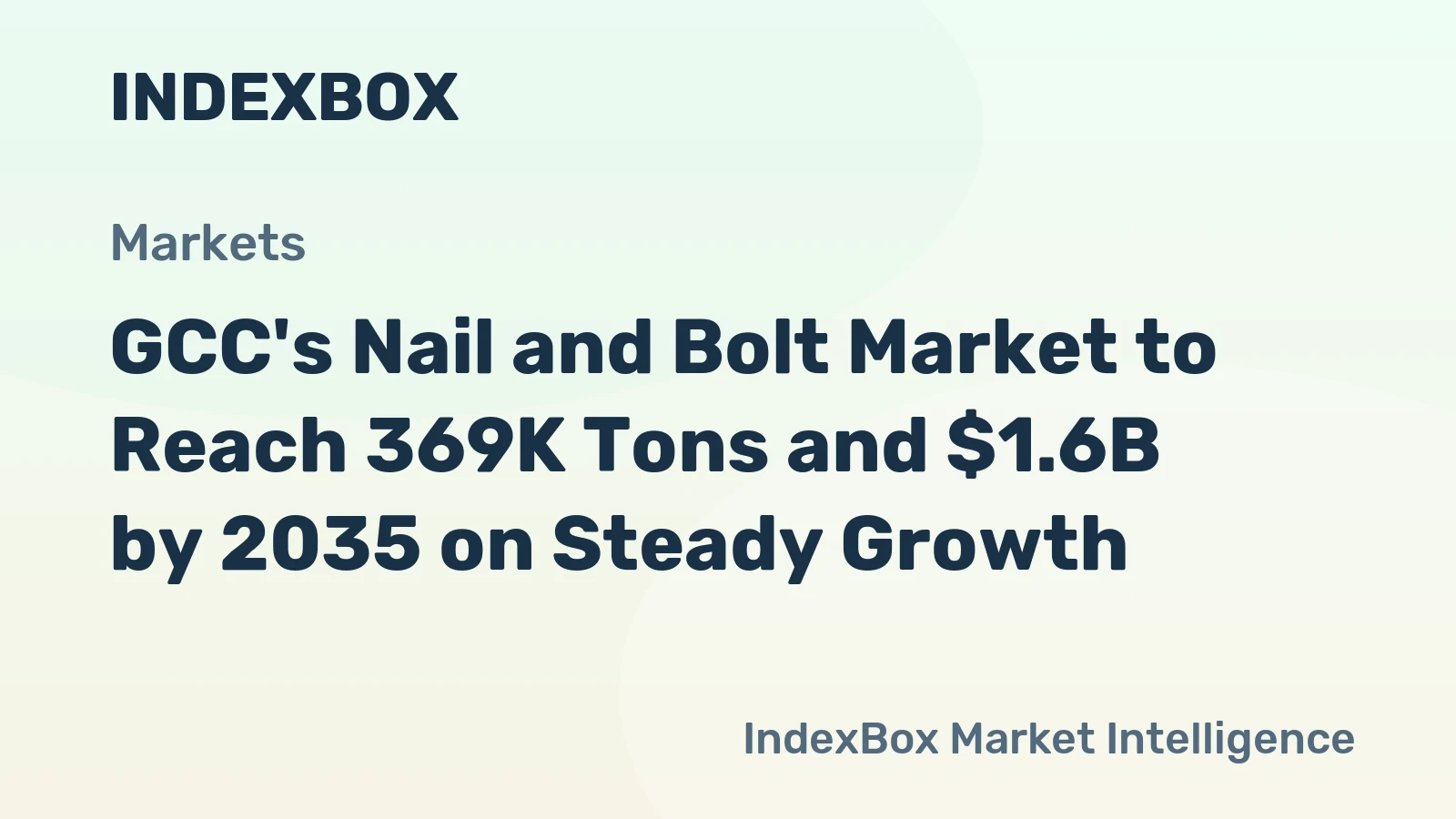 GCC's Nail and Bolt Market to Reach 369K Tons and $1.6B by 2035 on Steady Growth