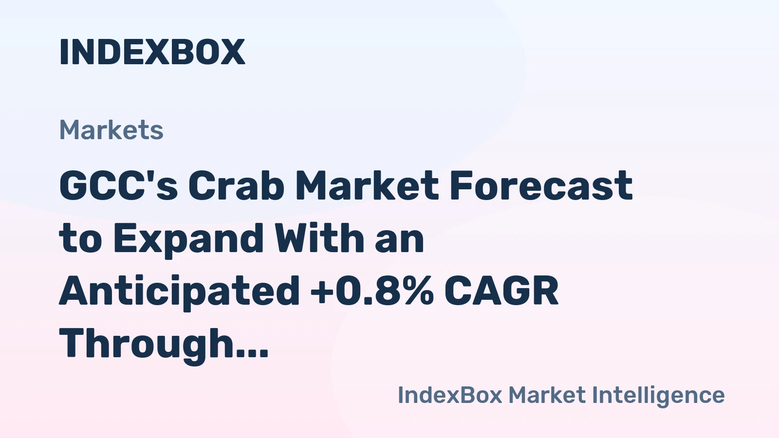 GCC's Crab Market Forecast to Expand With an Anticipated +0.8% CAGR Through 2035
