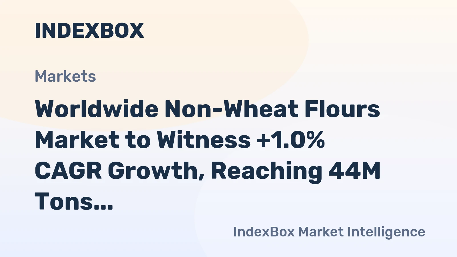 Worldwide Non-Wheat Flours Market to Witness +1.0% CAGR Growth, Reaching 44M Tons by 2035