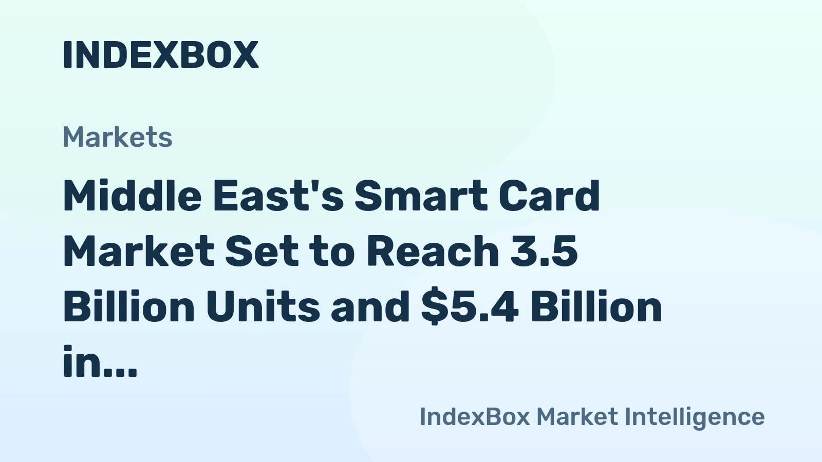 Middle East's Smart Card Market Set to Reach 3.5 Billion Units and $5.4 Billion in Value