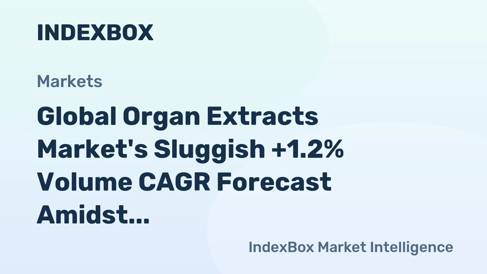 Global Organ Extracts Market's Sluggish +1.2% Volume CAGR Forecast Amidst Recent Contraction