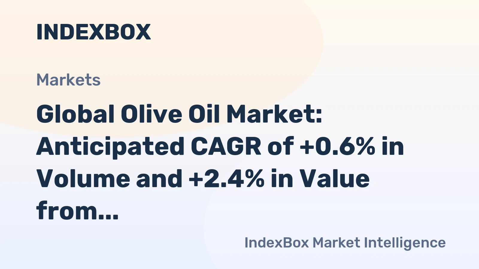 Global Olive Oil Market: Anticipated CAGR of +0.6% in Volume and +2.4% in Value from 2024 to 2035