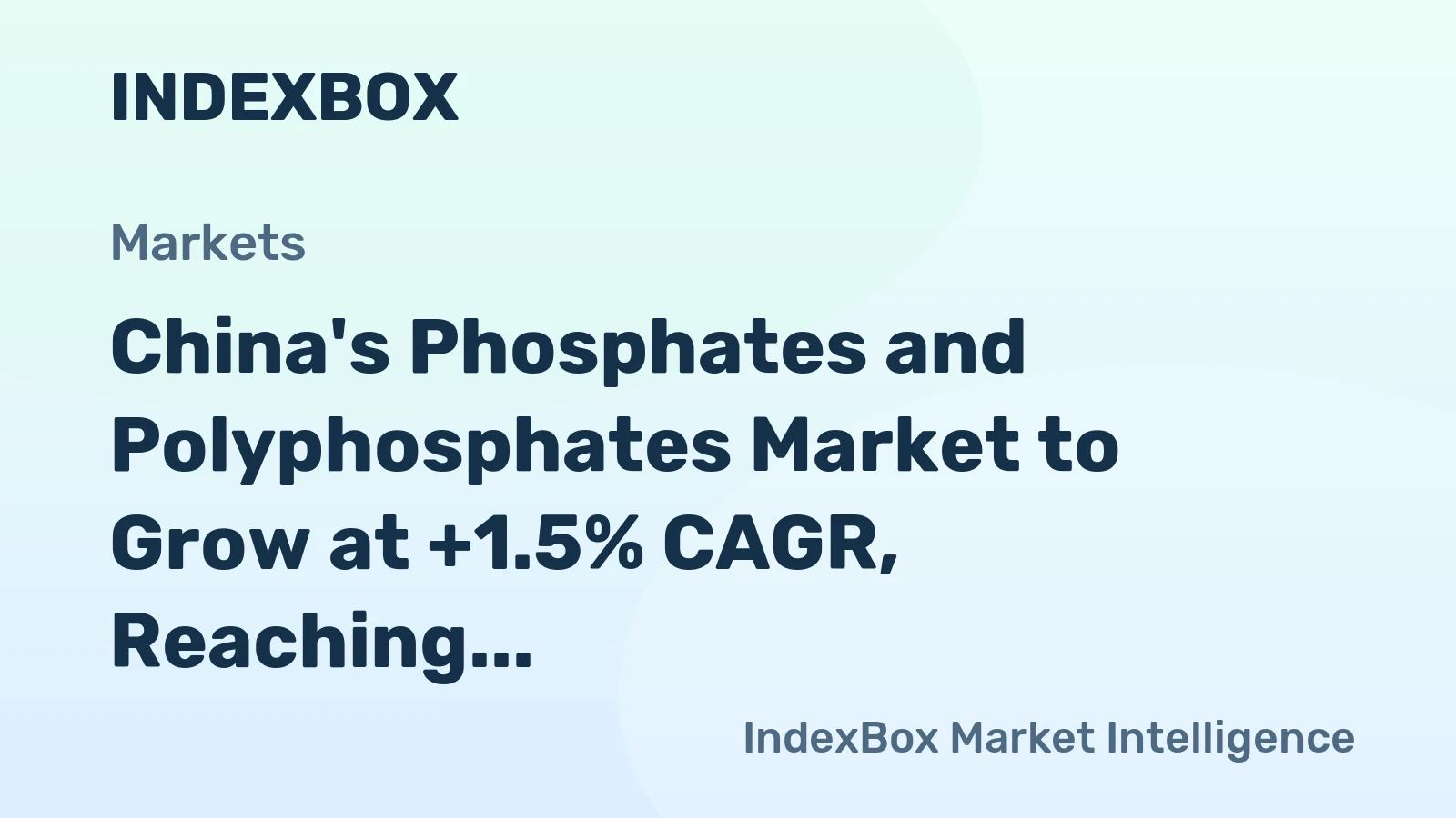 China's Phosphates and Polyphosphates Market to Grow at +1.5% CAGR, Reaching 2.4M Tons by 2035