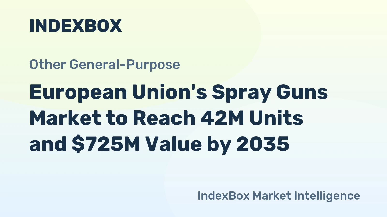 European Union's Spray Guns Market to Reach 42M Units and $725M Value by 2035