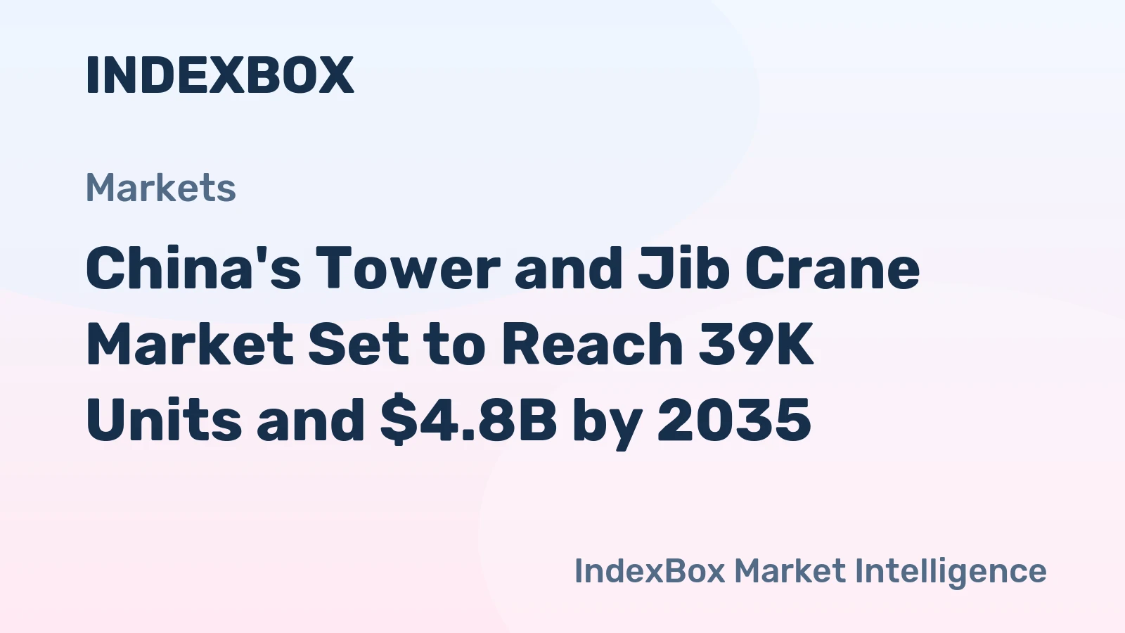 China's Tower and Jib Crane Market Set to Reach 39K Units and $4.8B by 2035