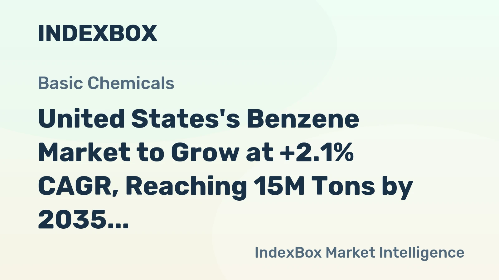 United States's Benzene Market to Grow at +2.1% CAGR, Reaching 15M Tons by 2035