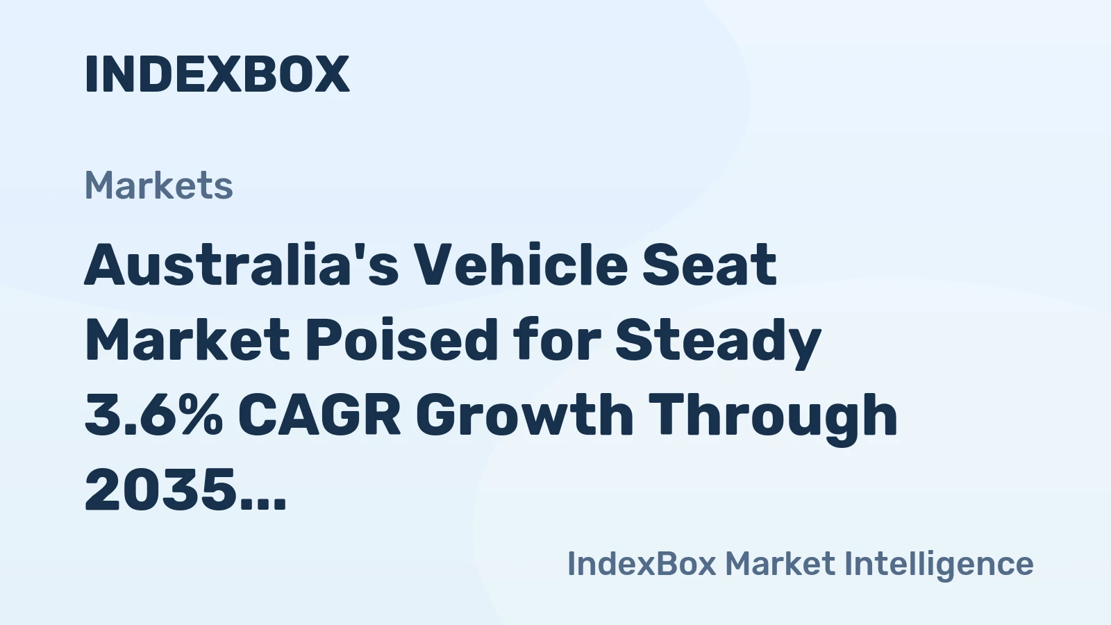 Australia's Vehicle Seat Market Poised for Steady 3.6% CAGR Growth Through 2035