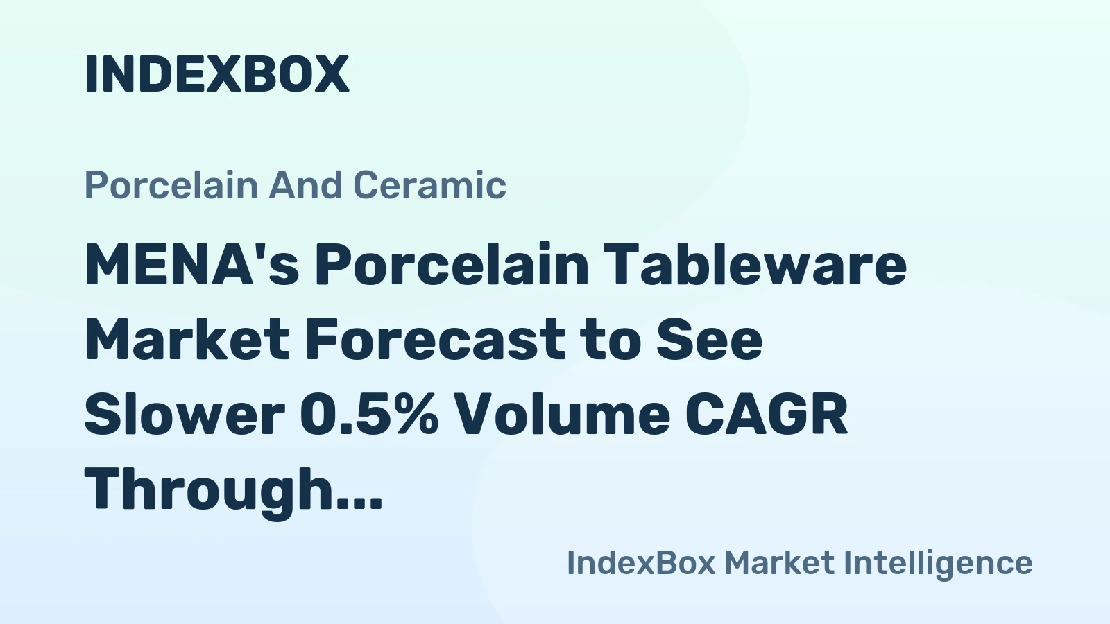 MENA's Porcelain Tableware Market Forecast to See Slower 0.5% Volume CAGR Through 2035
