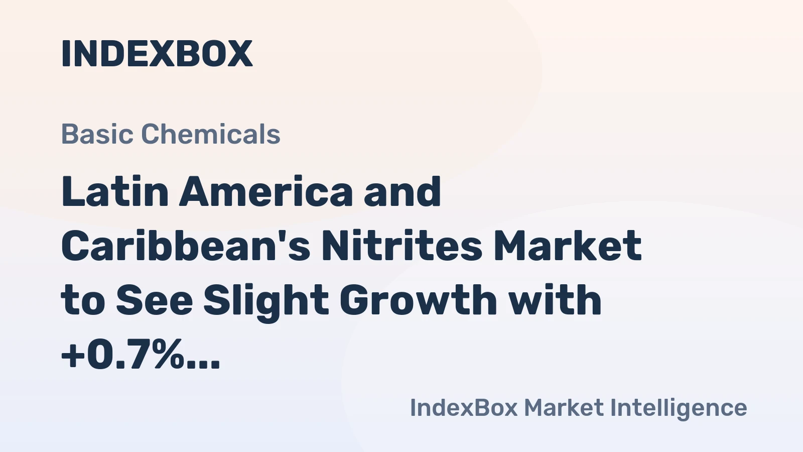 Latin America and Caribbean's Nitrites Market to See Slight Growth with +0.7% CAGR