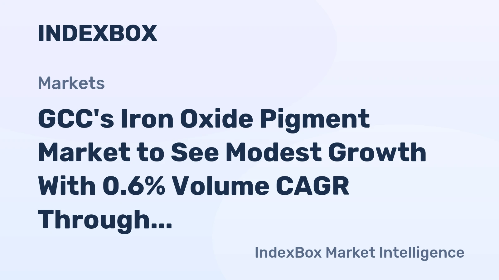 GCC's Iron Oxide Pigment Market to See Modest Growth With 0.6% Volume CAGR Through 2035