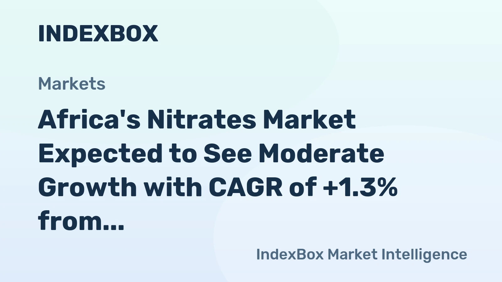 Africa's Nitrates Market Expected to See Moderate Growth with CAGR of +1.3% from 2024-2035
