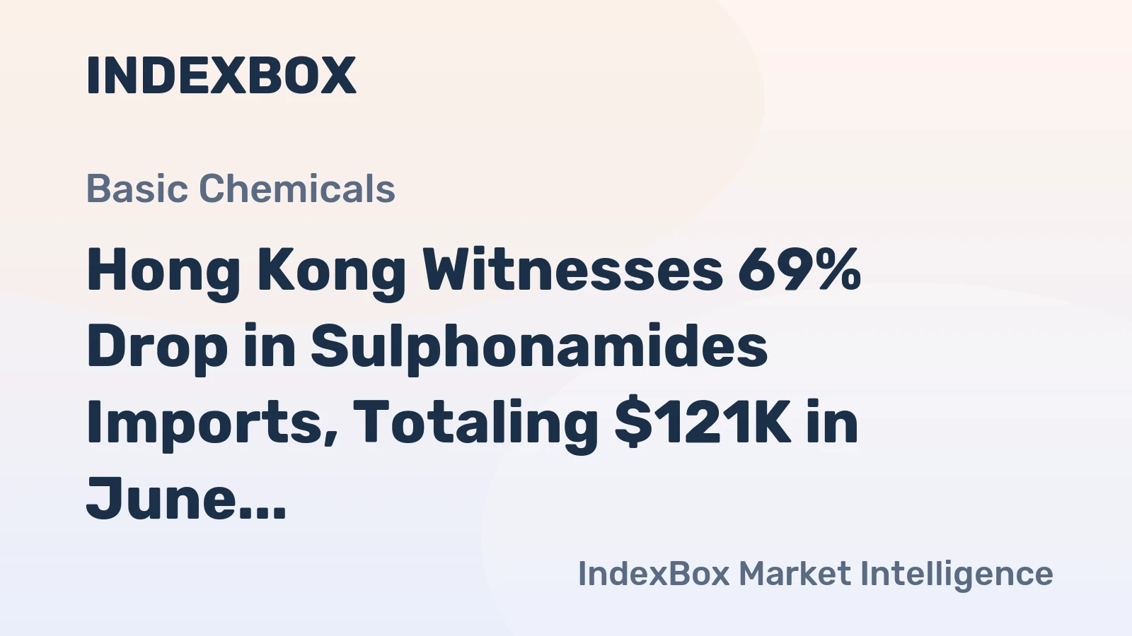 Hong Kong Witnesses 69% Drop in Sulphonamides Imports, Totaling $121K in June 2023