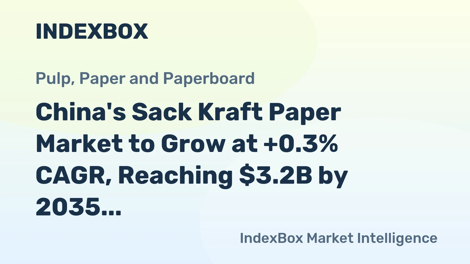 China's Sack Kraft Paper Market to Grow at +0.3% CAGR, Reaching $3.2B by 2035