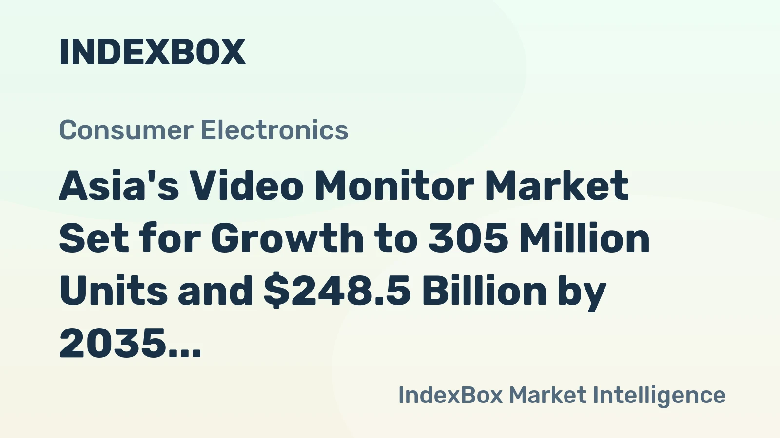 Asia's Video Monitor Market Set for Growth to 305 Million Units and $248.5 Billion by 2035