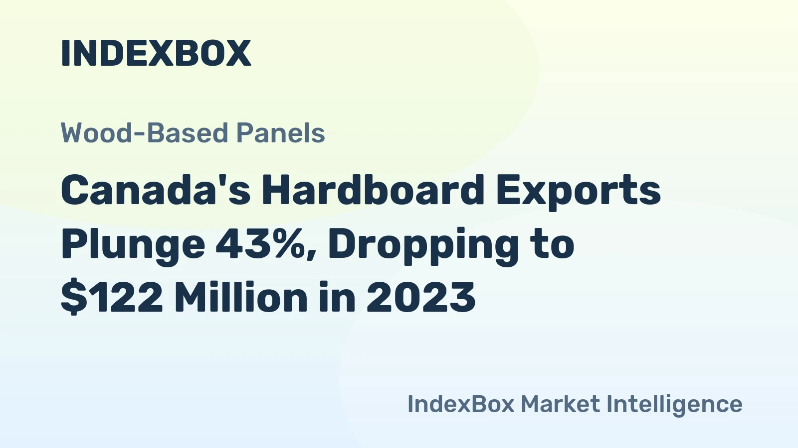 Canada's Hardboard Exports Plunge 43%, Dropping to $122 Million in 2023