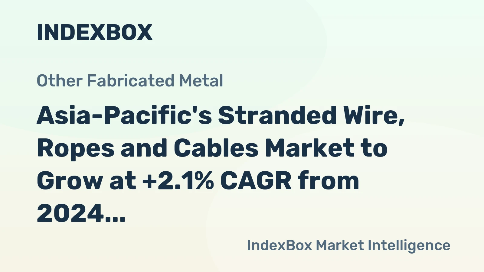 Asia-Pacific's Stranded Wire, Ropes and Cables Market to Grow at +2.1% CAGR from 2024 to 2035