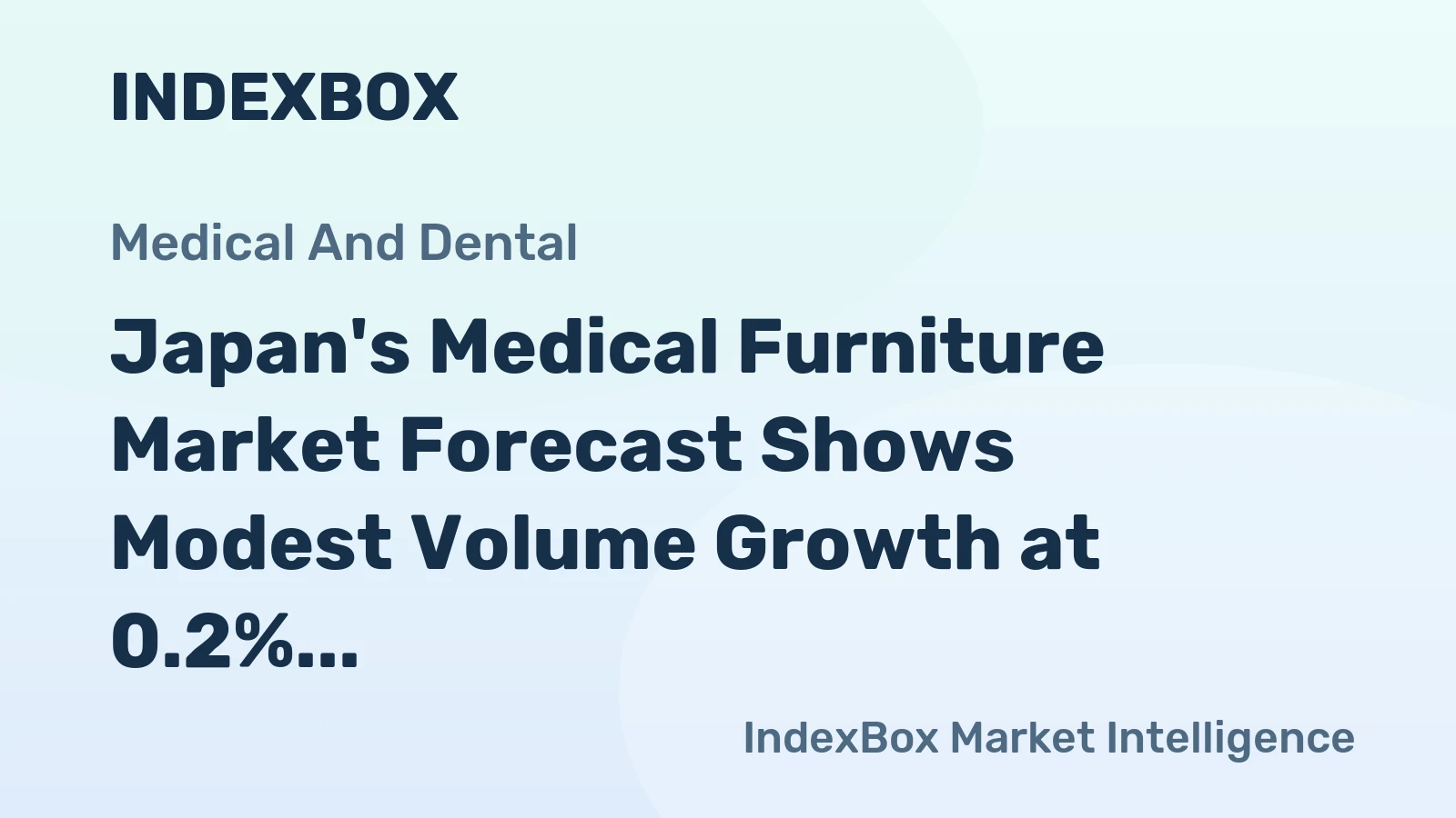 Japan's Medical Furniture Market Forecast Shows Modest Volume Growth at 0.2% CAGR Through 2035