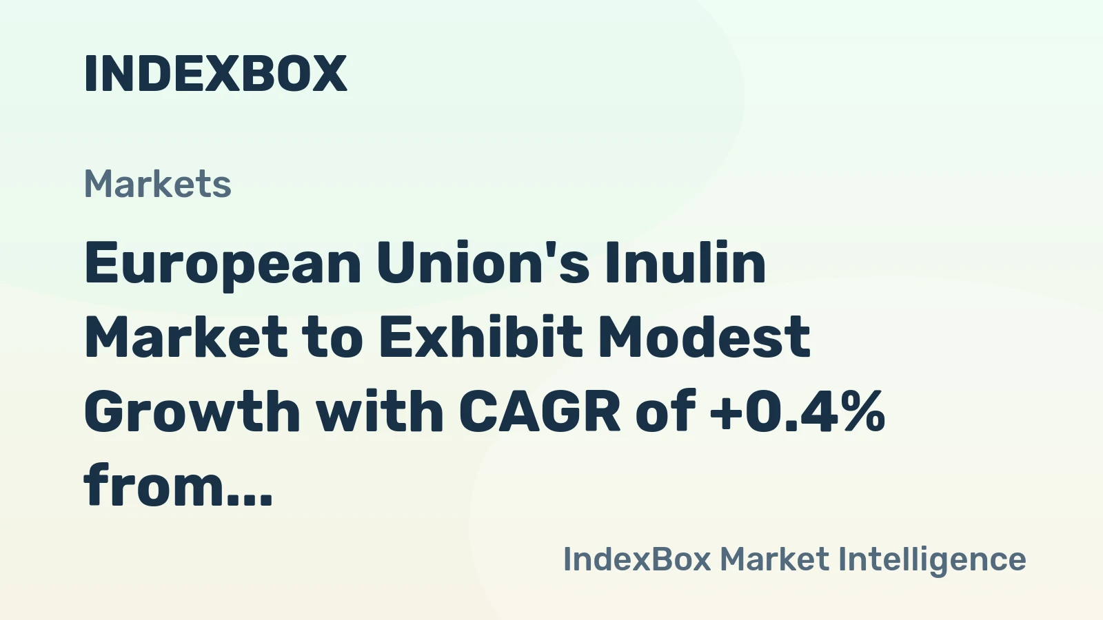 European Union's Inulin Market to Exhibit Modest Growth with CAGR of +0.4% from 2024 to 2035