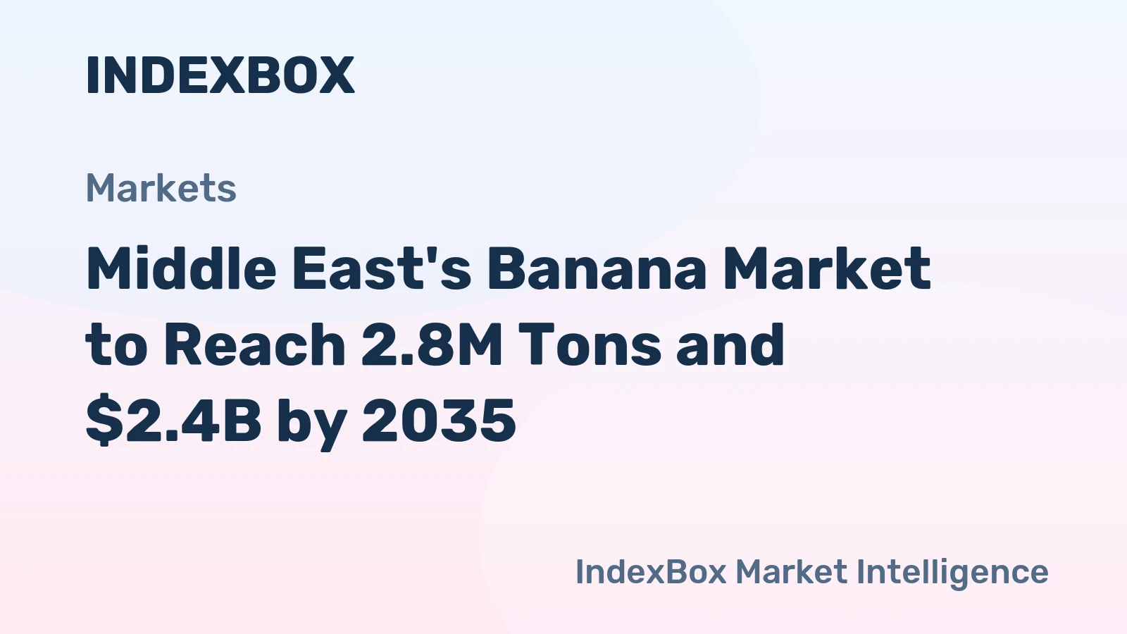 Middle East's Banana Market to Reach 2.8M Tons and $2.4B by 2035