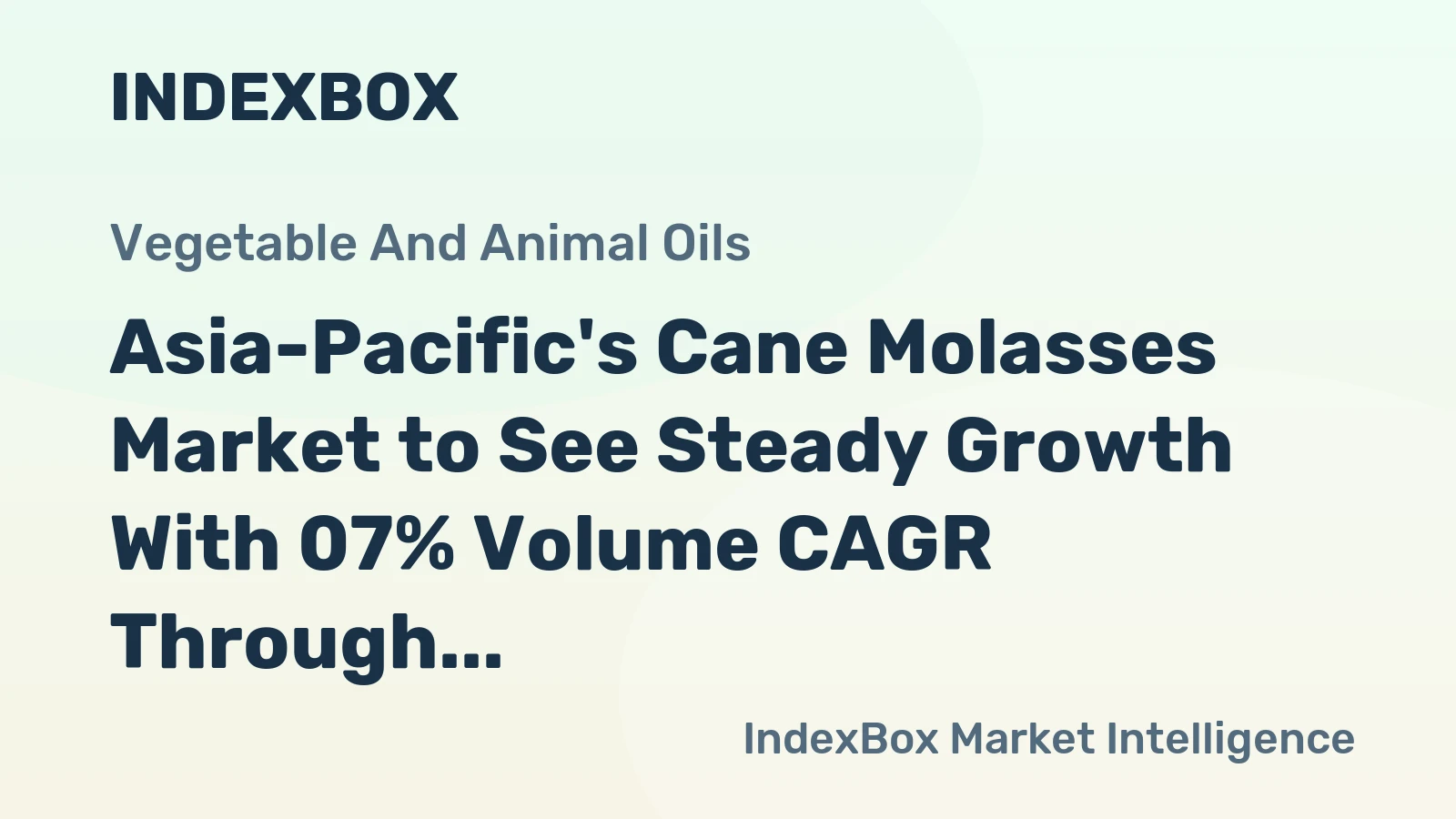 Asia-Pacific's Cane Molasses Market to See Steady Growth With 07% Volume CAGR Through 2035