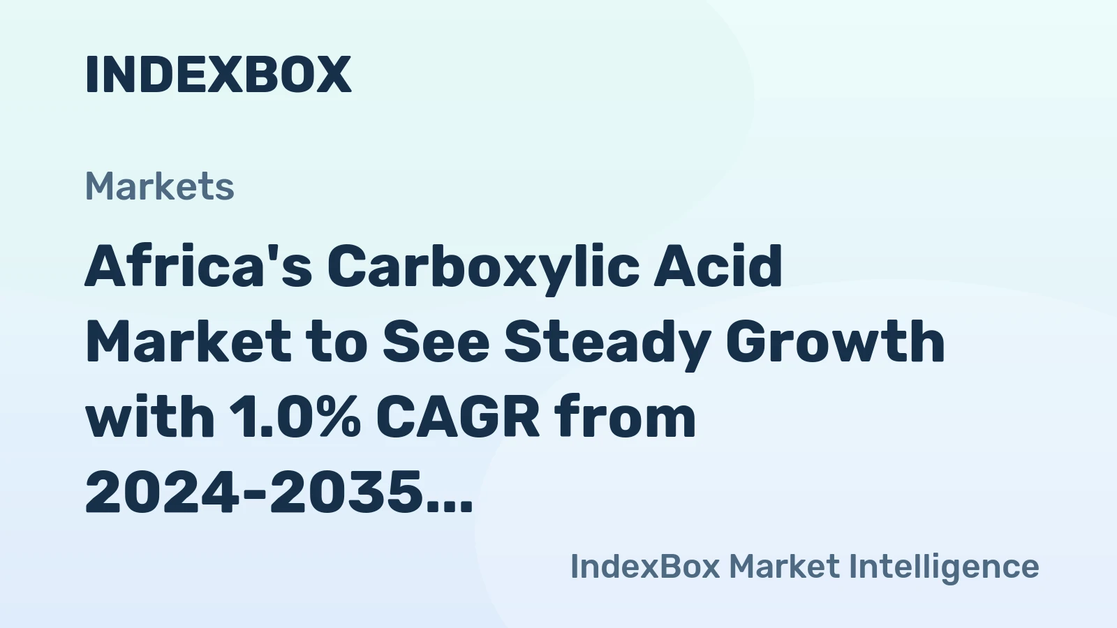 Africa's Carboxylic Acid Market to See Steady Growth with 1.0% CAGR from 2024-2035