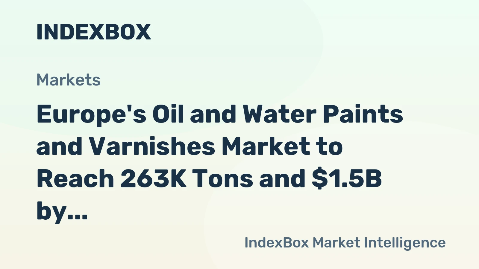 Europe's Oil and Water Paints and Varnishes Market to Reach 263K Tons and $1.5B by 2035