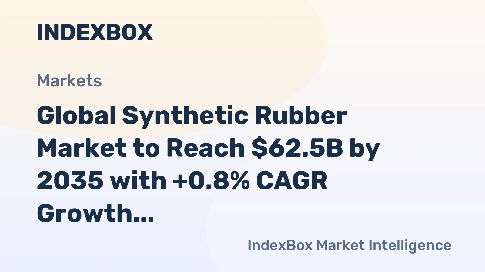 Global Synthetic Rubber Market to Reach $62.5B by 2035 with +0.8% CAGR Growth