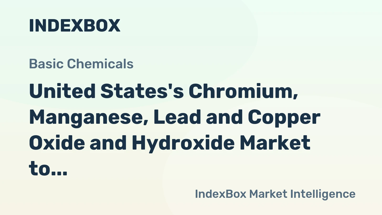 United States's Chromium, Manganese, Lead and Copper Oxide and Hydroxide Market to Exhibit Modest Growth with +0.2% CAGR through 2035
