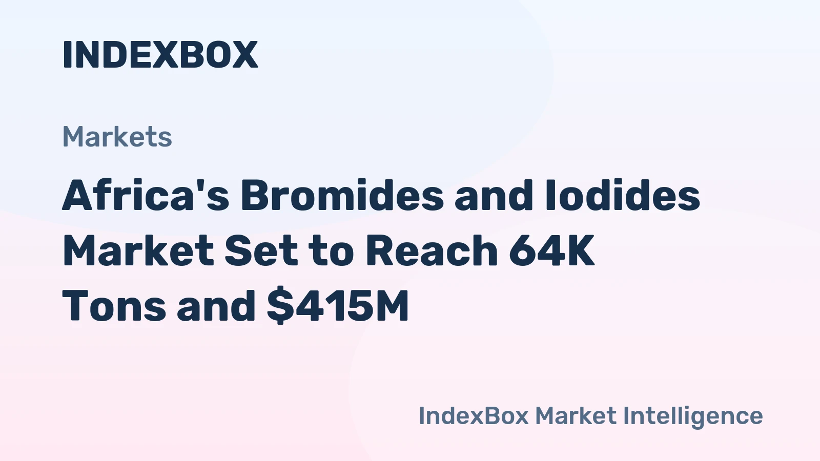 Africa's Bromides and Iodides Market Set to Reach 64K Tons and $415M