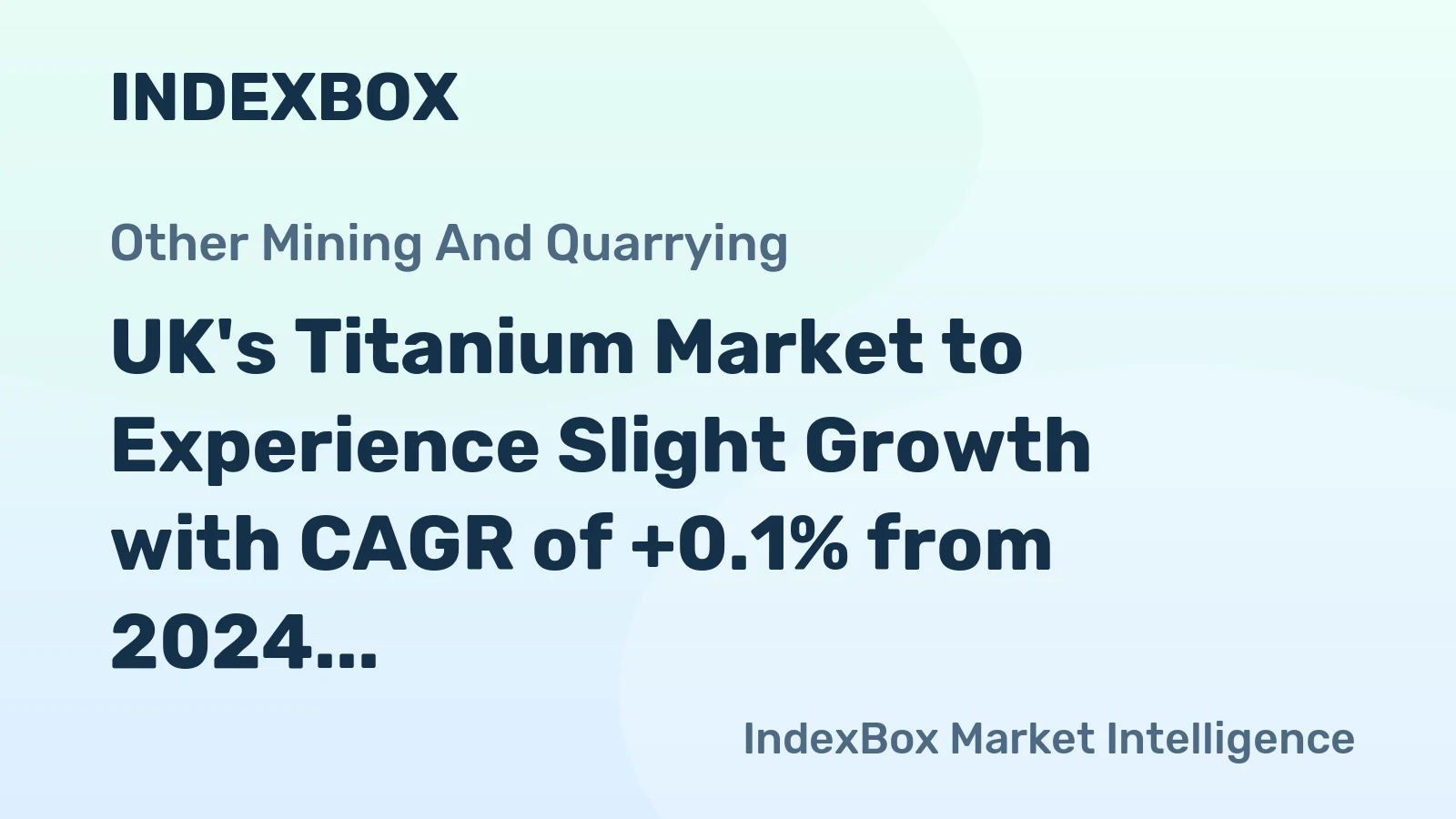UK's Titanium Market to Experience Slight Growth with CAGR of +0.1% from 2024 to 2035, Reaching $566M by 2035