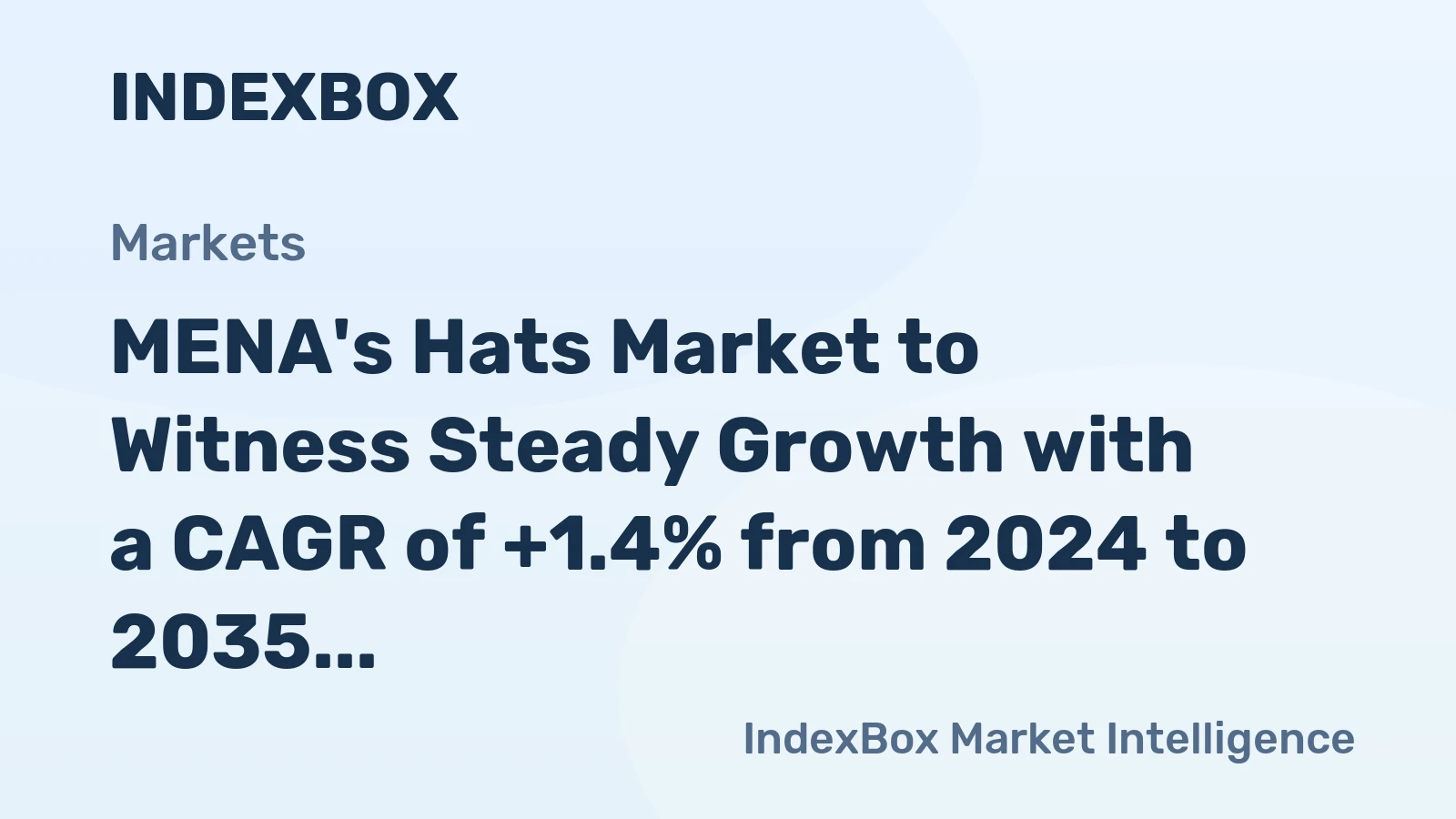 MENA's Hats Market to Witness Steady Growth with a CAGR of +1.4% from 2024 to 2035