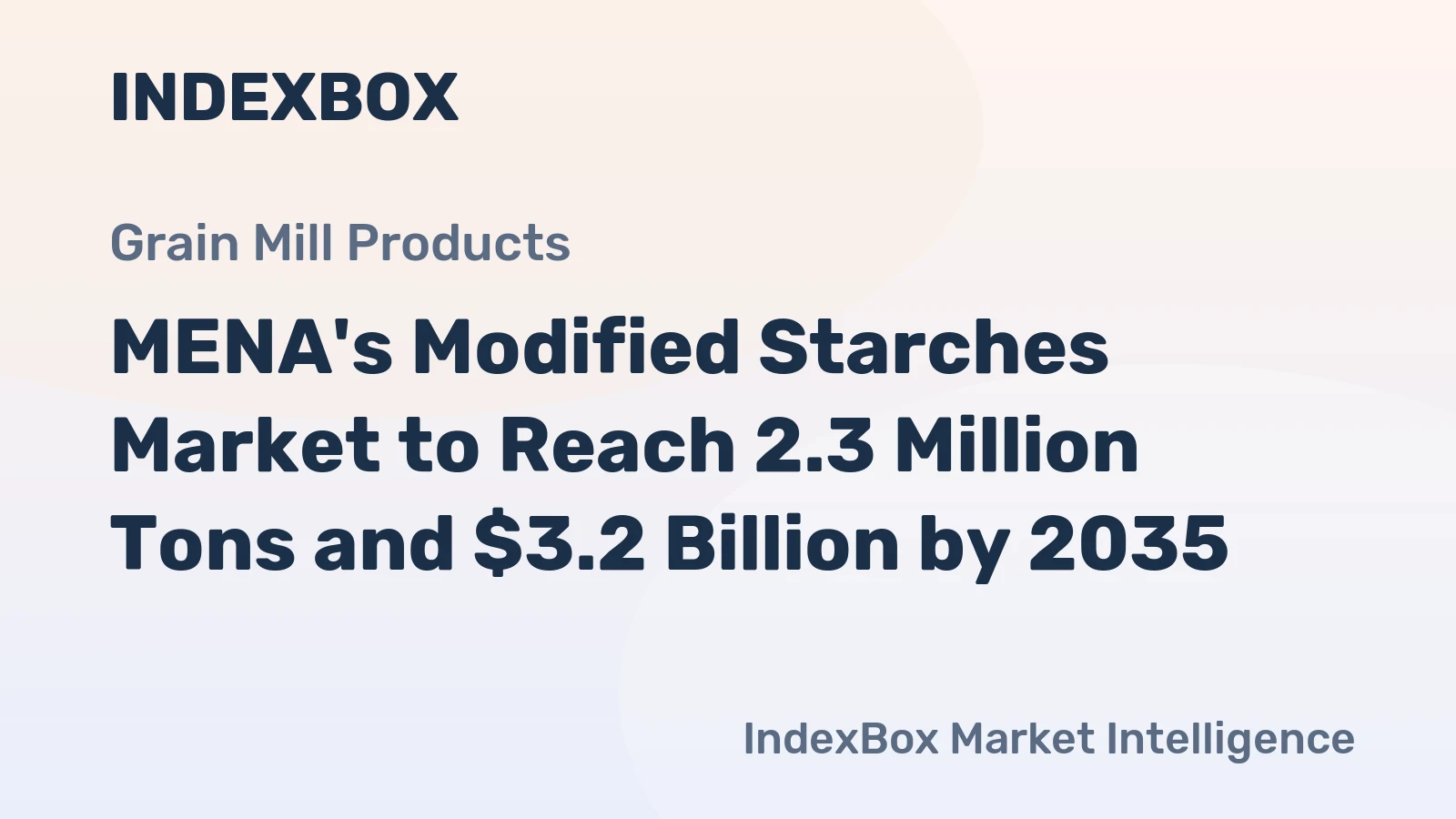 MENA's Modified Starches Market to Reach 2.3 Million Tons and $3.2 Billion by 2035