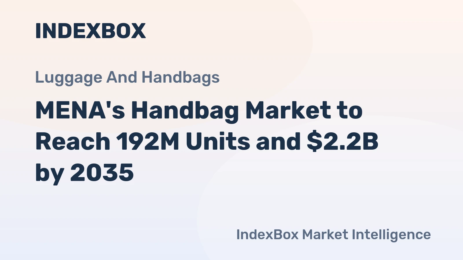 MENA's Handbag Market to Reach 192M Units and $2.2B by 2035