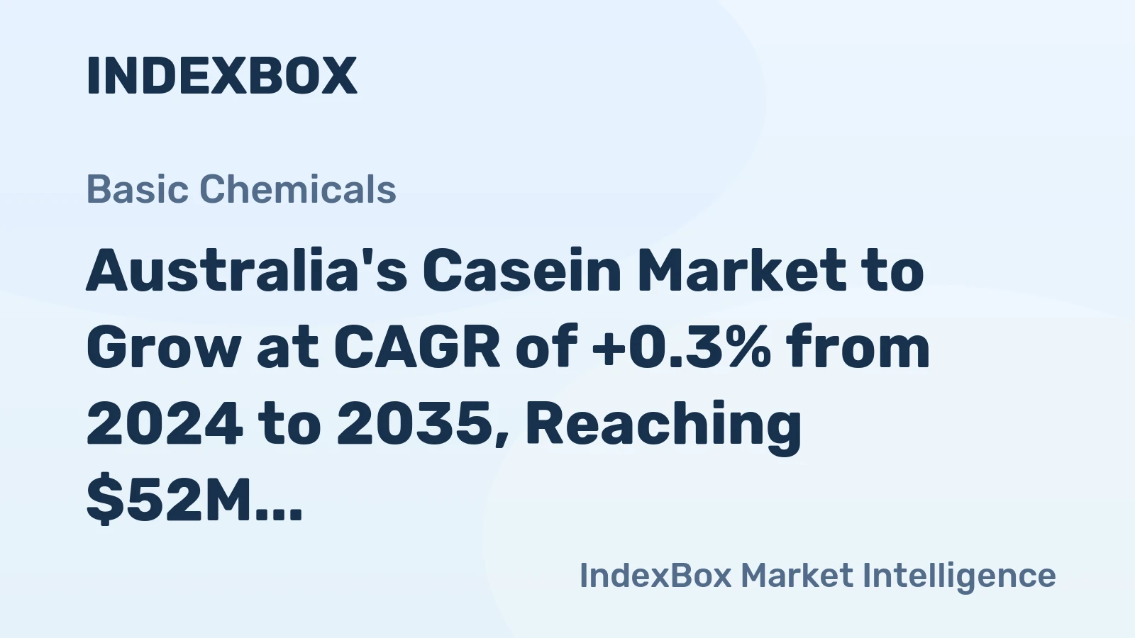 Australia's Casein Market to Grow at CAGR of +0.3% from 2024 to 2035, Reaching $52M by End of Forecast Period