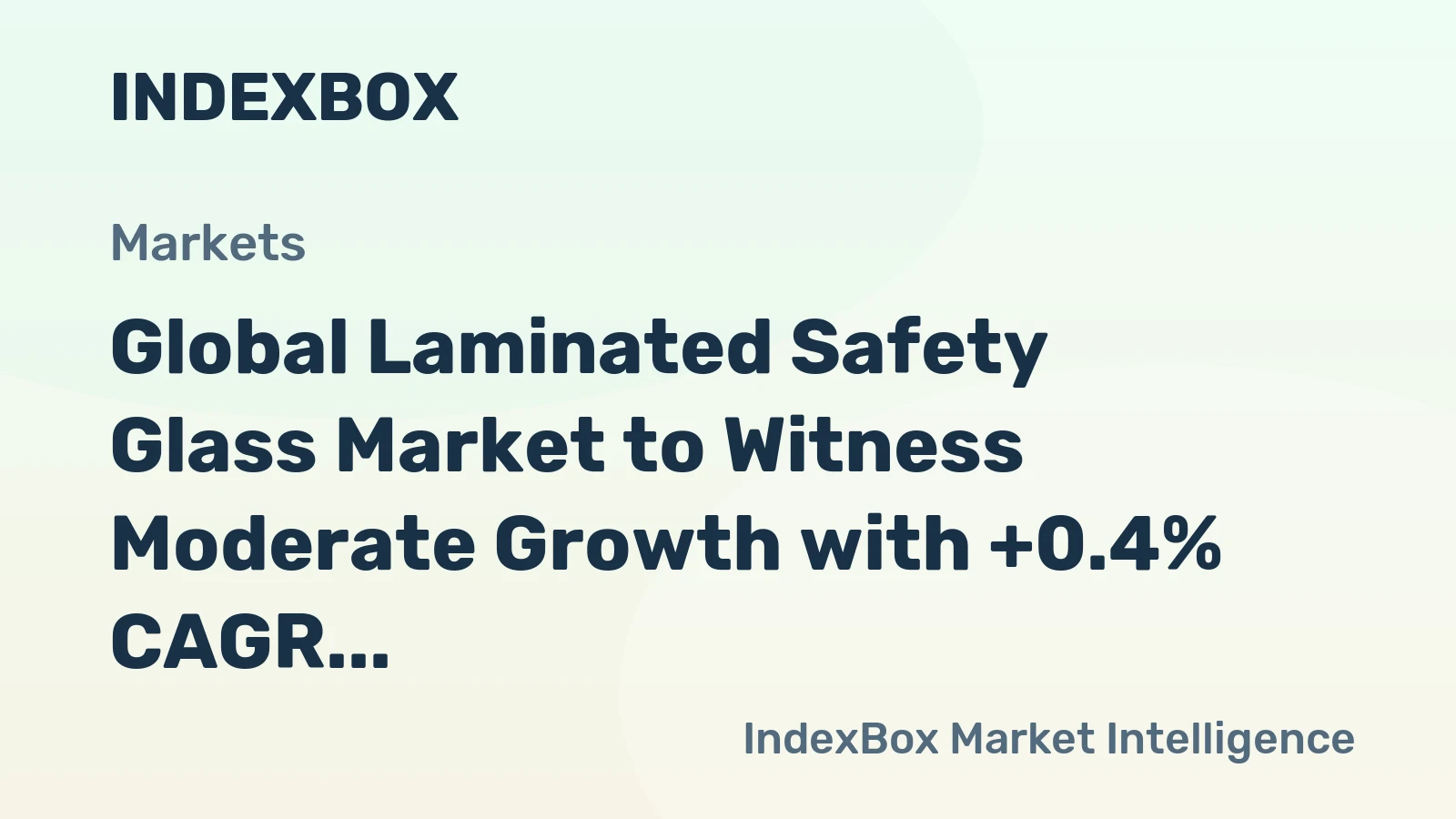 Global Laminated Safety Glass Market to Witness Moderate Growth with +0.4% CAGR through 2035