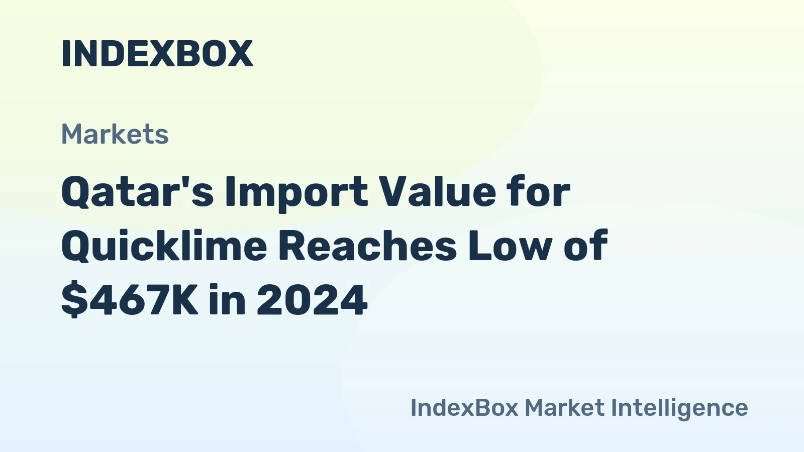 Qatar's Import Value for Quicklime Reaches Low of $467K in 2024