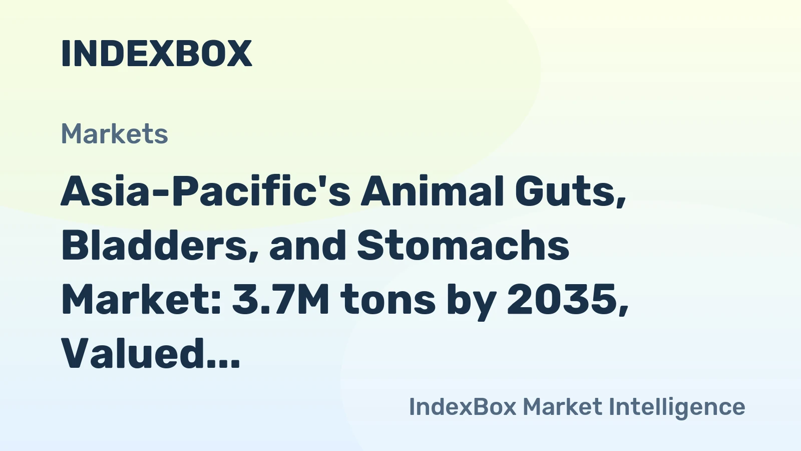 Asia-Pacific's Animal Guts, Bladders, and Stomachs Market: 3.7M tons by 2035, Valued at $33.1B